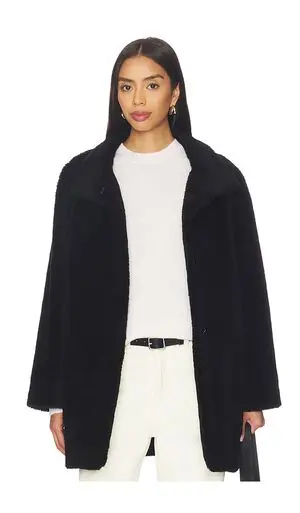 AEXAE Shearling High Neck Mid Length Jacket