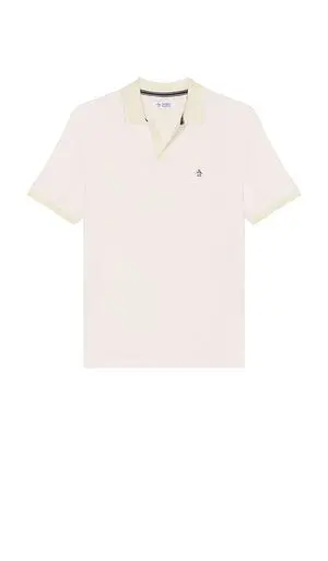ORIGINAL PENGUIN Jacquard Honeycomb Polo In Cream