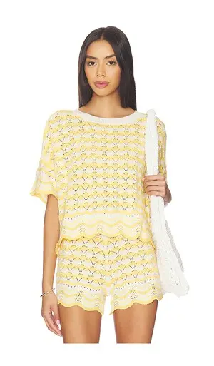 L*Space X Sunchaser Top In Yellow - Daisy & Cream