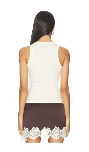 AYA MUSE Jersey High Neck Tank - Cream