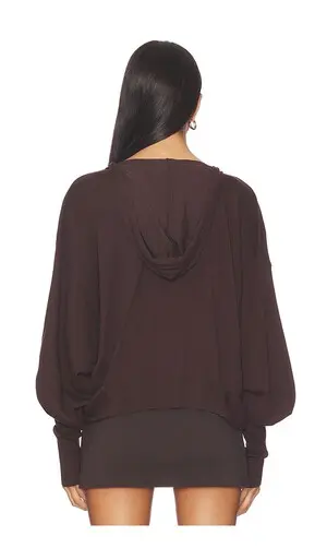 1XBLUE Twist Hoodie With Plunge Neckline