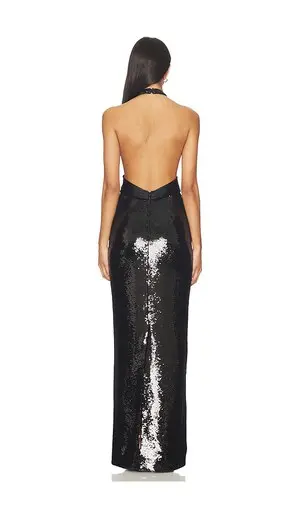 Retrofete Kelsie Sequin Halterneck Maxi Dress