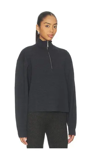 EAVES Brecken Double Faced Half Zip Sweater