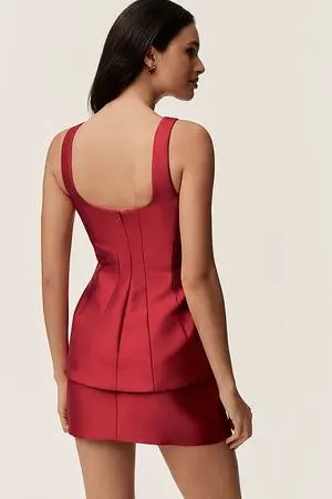 Amanda Uprichard Empire Tie Mini Dress - Red