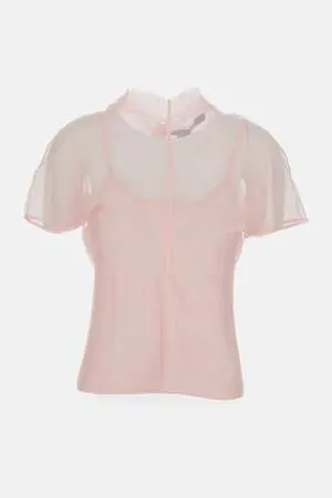 Federica Tosi Silk Organza Blouse With Top - Rose
