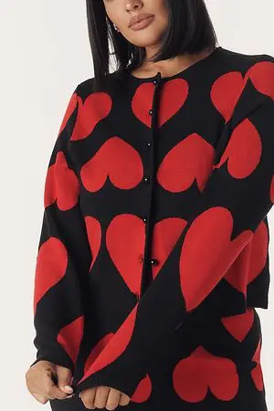 ELOQUII Heart Icon Button Front Cardigan