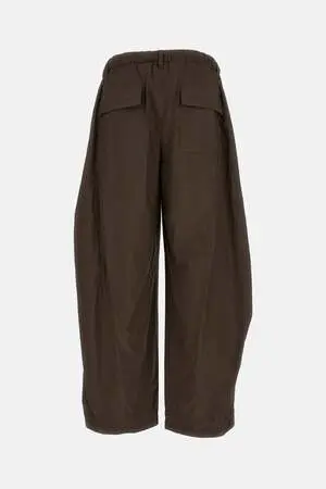 Sacai Cotton Wide-leg Trousers - Brown