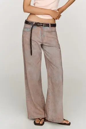 PILCRO Esme Low-rise Wide-leg Jeans - Pink