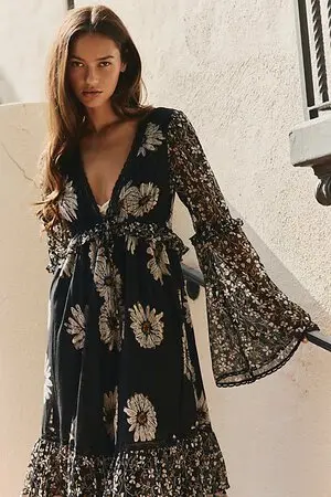 Free People Calypso Maxi Dress - Black Combo