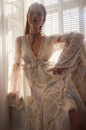 Free People Calypso Maxi Dress With Tiered Silhouette