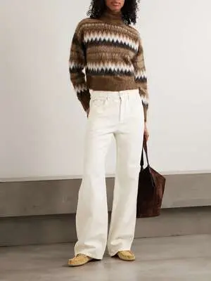 Brunello Cucinelli Bead-embellished Cotton And Linen-blend Wide-leg Pants Neutral
