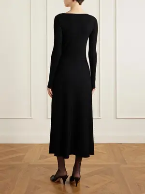 Maria Mcmanus Ribbed Stretch-jersey Bustier Maxi Dress