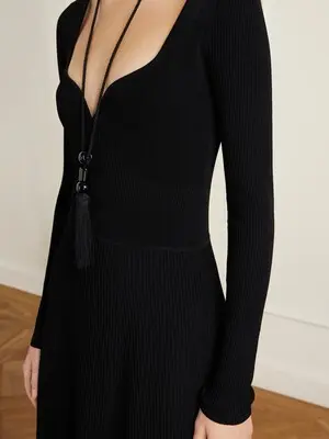 Maria Mcmanus Ribbed Stretch-jersey Bustier Maxi Dress