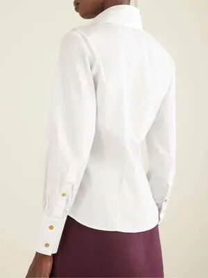 VIVIENNE WESTWOOD Bella Embroidered Cotton-poplin Shirt - White