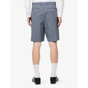 Givenchy Gingham-print Pleated Cotton-poplin Shorts