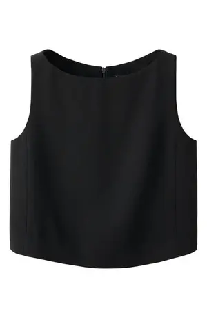 Mango Round Neck Sleeveless Suiting Top