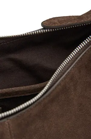 Mango Stitched Suede Shoulder Bag