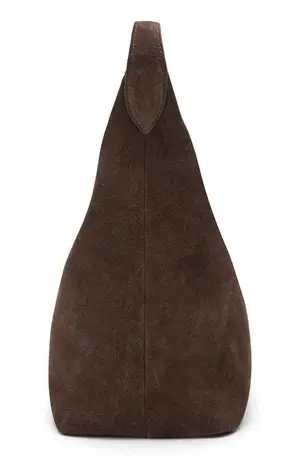 Mango Stitched Suede Shoulder Bag