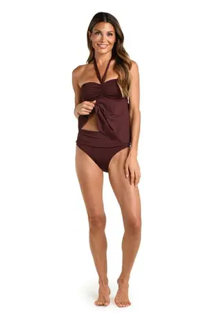 La Blanca Island Flyaway Tankini Top - Java
