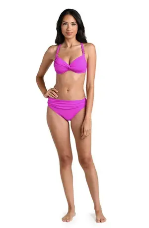 La Blanca Island Twist Front Underwire Bikini Top - Violet