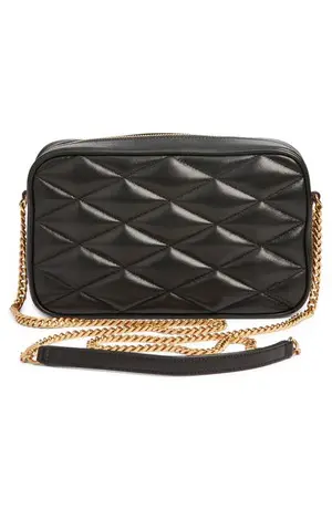 Saint Laurent Gaby Diamond Quilted Leather Camera Bag - Noir