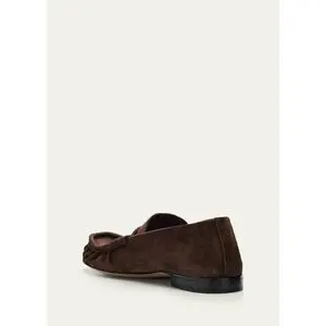 THE ROW Soft Suede Moccasin Loafers