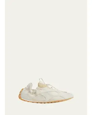 Bottega Veneta Orbit Suede And Mesh Low-top Sneakers - String/tufo