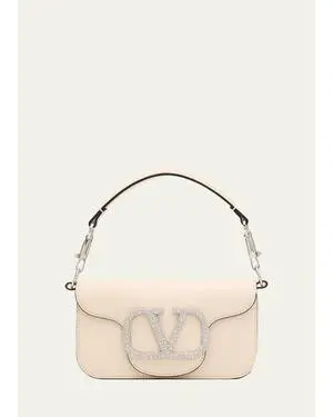 Valentino Garavani Loco Small Shoulder Bag With Jewel Vlogo - Light Ivory