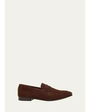 BOUGEOTTE Suede Penny Loafers - Espresso