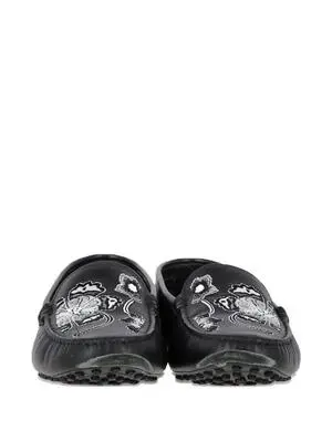 TOD'S Flower-embroidered Leather Loafers