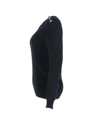 Balmain Button Detail Knit Sweater - Blue