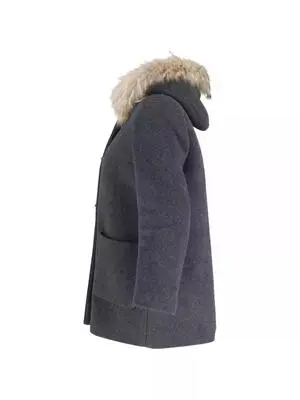 Sandro Hooded Fur-trimmed Coat