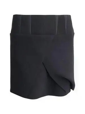 Balenciaga Overlapping-detail Mini Skirt - Black