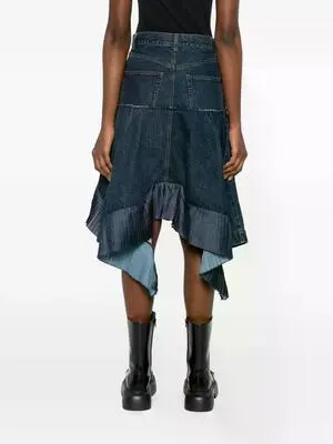 Sacai Asymmetric Denim Skirt - Blue
