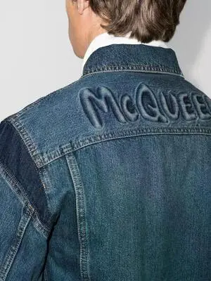 Alexander McQueen Logo-embossed Denim Trucker Jacket