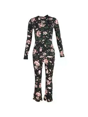 Erdem Floral-print Trousers Set - Black