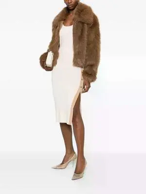 Elisabetta Franchi Sleeveless Logo Button Midi Dress