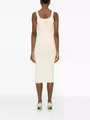 Elisabetta Franchi Sleeveless Logo Button Midi Dress