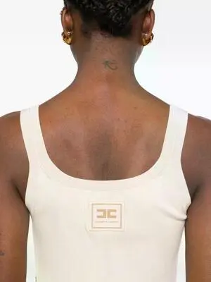 Elisabetta Franchi Sleeveless Logo Button Midi Dress