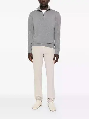 Corneliani Half-zip Ribbed Knit Sweater