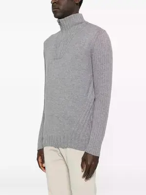 Corneliani Half-zip Ribbed Knit Sweater