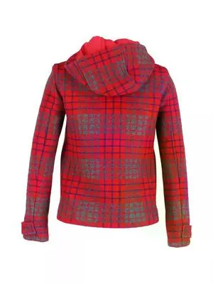 Maje Hooded Checked Jacket