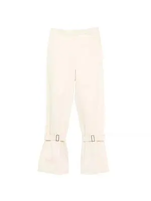 Patrizia Pepe Strap Cotton Trousers - Neutrals