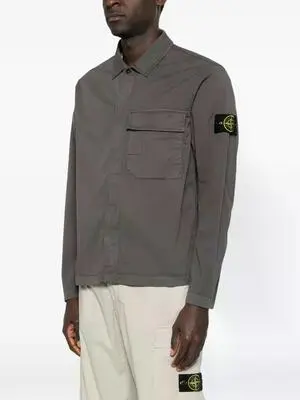 Stone Island Logo Patch Shirt Jacket - Grey