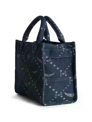 Zadig&Voltaire Angel Monogram Denim Tote Bag - Blue