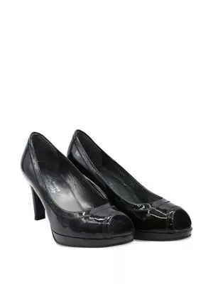 STUART WEITZMAN X Russel Bromley Peep-toe Patent Leather Pumps