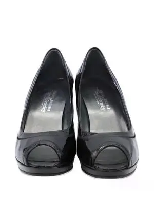 STUART WEITZMAN X Russel Bromley Peep-toe Patent Leather Pumps