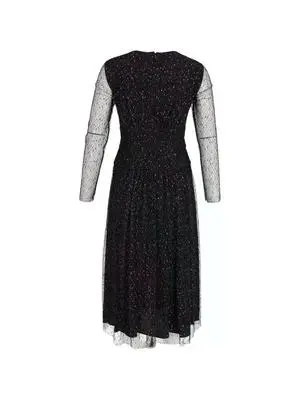 Escada Sheer Sleeve Midi Dress