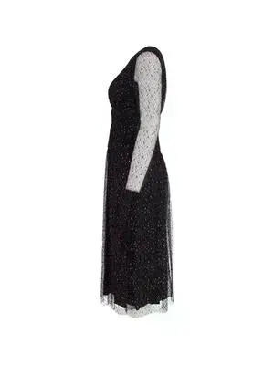 Escada Sheer Sleeve Midi Dress