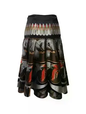 Fendi Parrot Print Midi Skirt